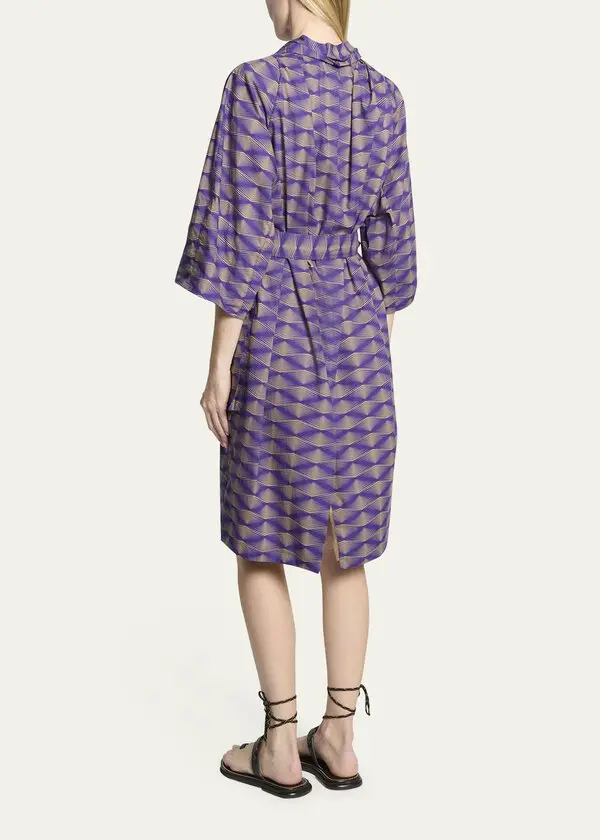 Dries Van Noten Debrasa Abstract-print Belted Dress