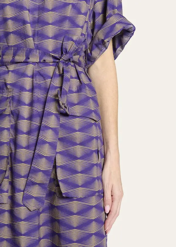 Dries Van Noten Debrasa Abstract-print Belted Dress