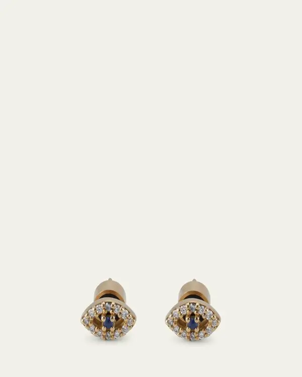 Ileana Makri Sapphire And Diamond Kitten Eye Stud Earrings