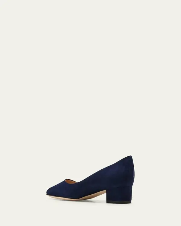Manolo Blahnik Lista Suede Pumps - Navy
