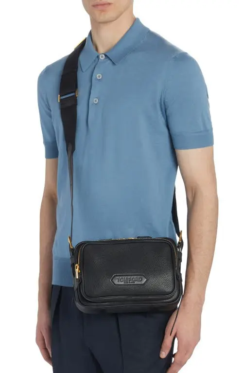 TOM FORD Grained Leather Messenger Bag