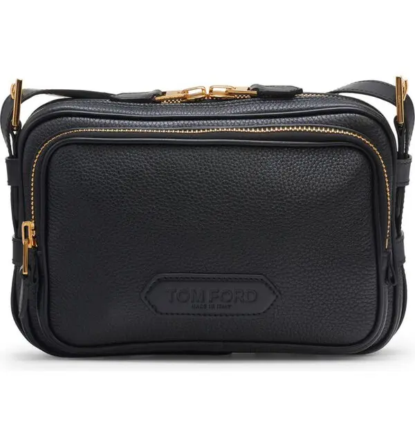 TOM FORD Grained Leather Messenger Bag