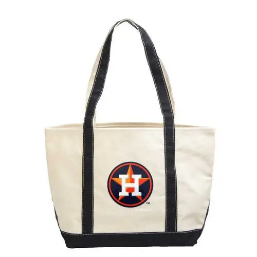 LOGO BRANDS Houston Astros Canvas Tote Bag - Navy