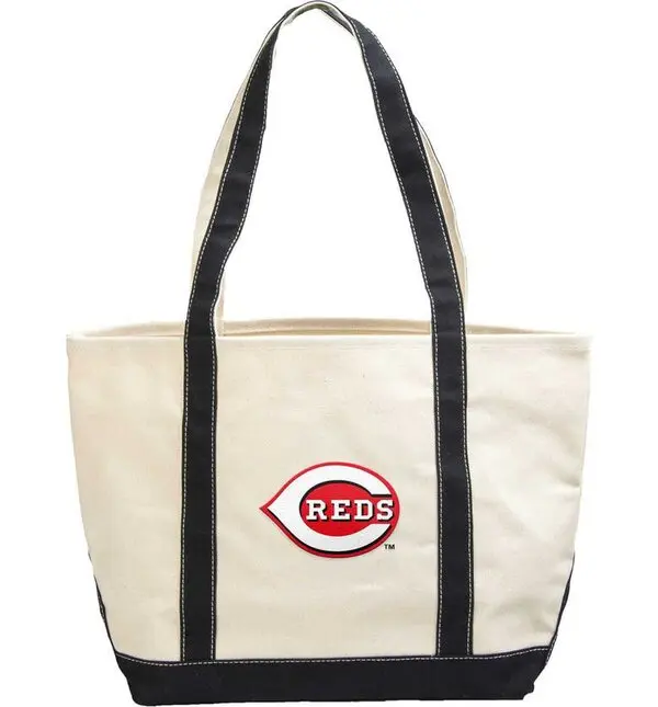 LOGO BRANDS Cincinnati Reds Canvas Tote Bag
