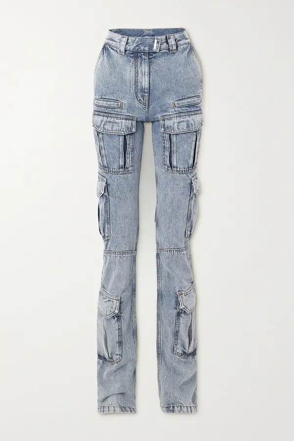 Givenchy High-rise Straight-leg Cargo Jeans - Blue