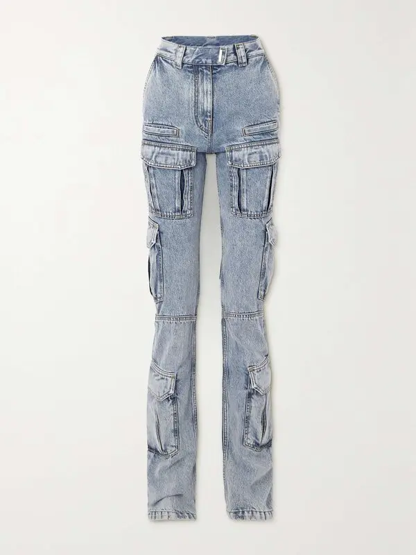 Givenchy High-rise Straight-leg Cargo Jeans - Blue