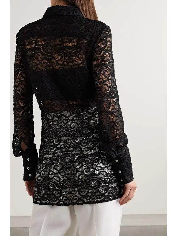 INTERIOR The Emma Corded Lace Shirt