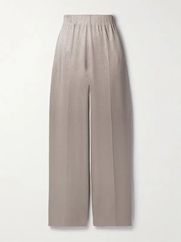 FFORME Maud Metallic Cloqué Wide-leg Pants - Neutrals