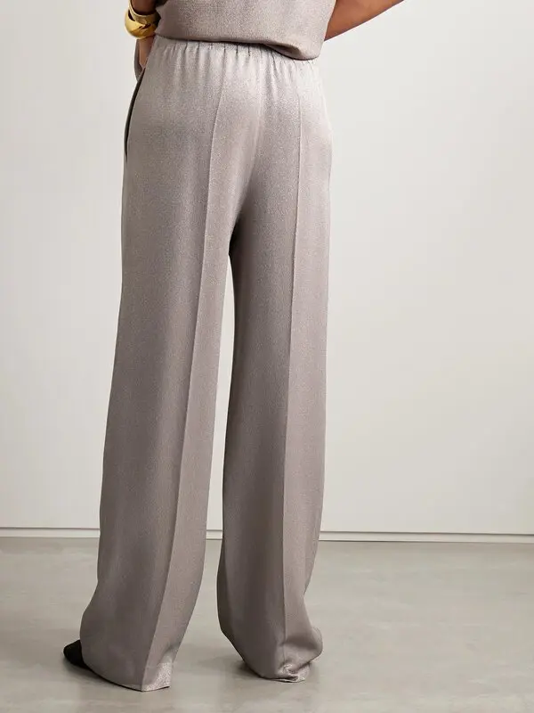 FFORME Maud Metallic Cloqué Wide-leg Pants - Neutrals