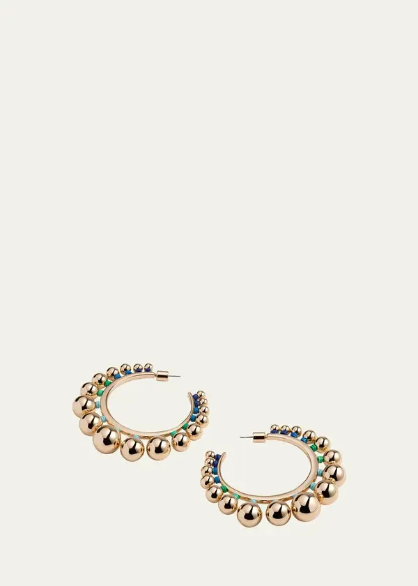 ELSIE FRIEDA Graduated Ball Hoop Earrings