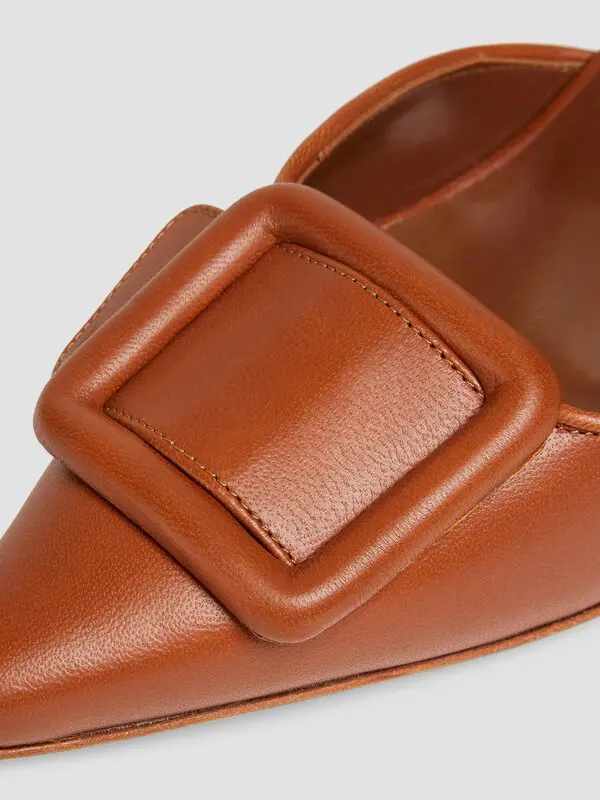 Manolo Blahnik Maysli 70mm Leather Slingback Pumps - Brown