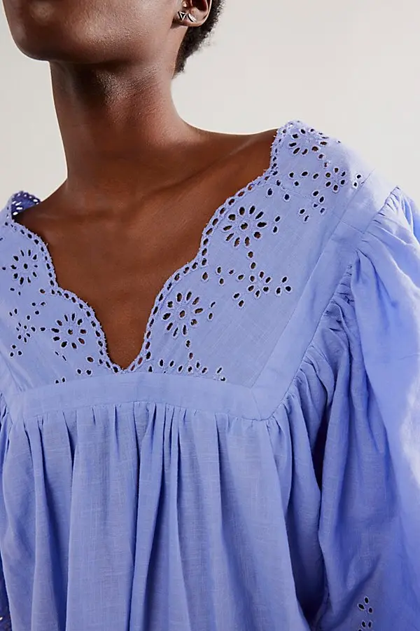 Free People Costa Eyelet Top
