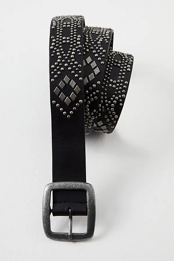 FREE PEOPLE Collection - Off The Record Stud Belt S/M Free People Off The Record Stud Belt - Black | Editorialist main image 4