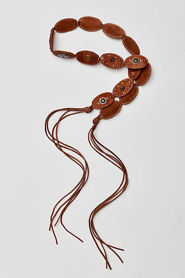 Free People Lost in Paradise Wrap Belt Free People Lost In Paradise Leather Wrap Belt In Cognac  main image 2