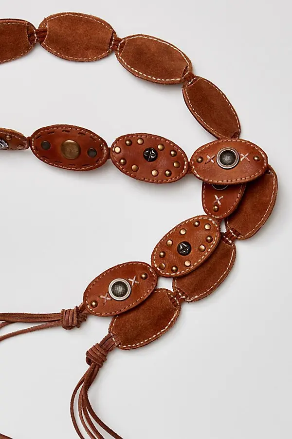 Free People Lost in Paradise Wrap Belt Free People Lost In Paradise Leather Wrap Belt In Cognac  main image 4
