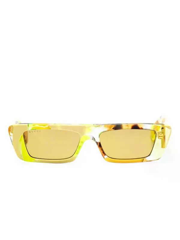 Gucci Rectangular Sunglasses - Yellow