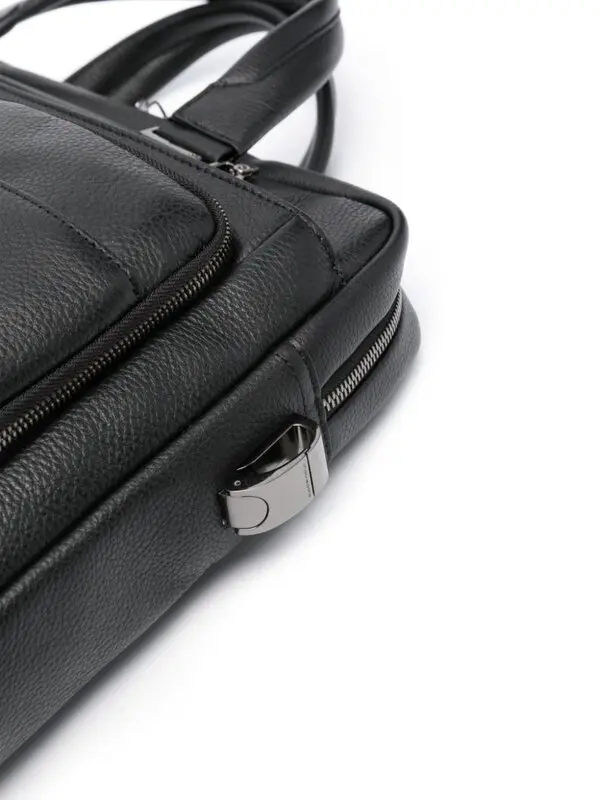 PIQUADRO Logo-plaque Leather Briefcase