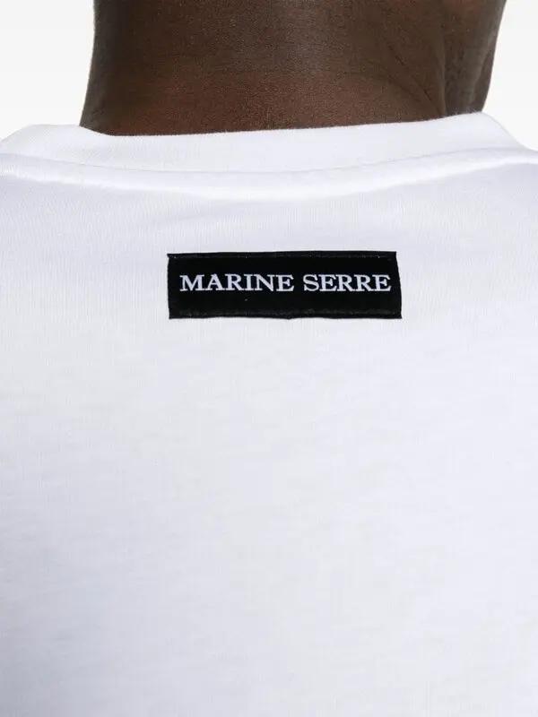 MARINE SERRE Moon Logo Jersey Crewneck T-shirt - White