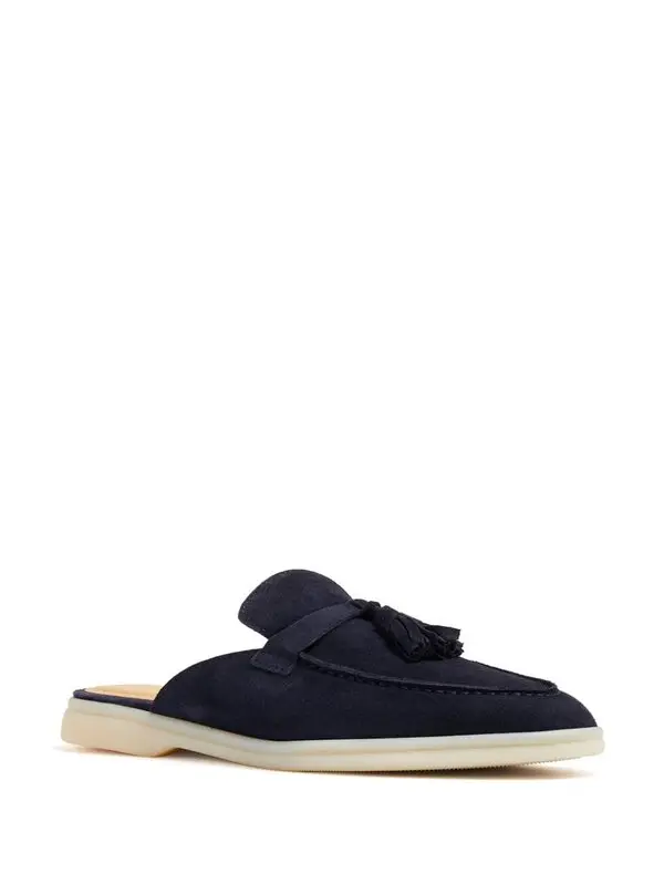 SCAROSSO Lucrezia Suede Mules - Blue