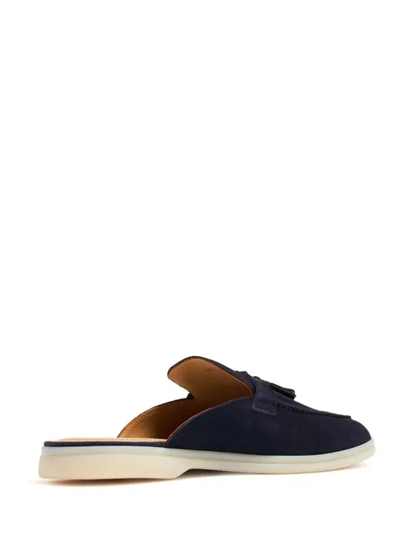 SCAROSSO Lucrezia Suede Mules - Blue