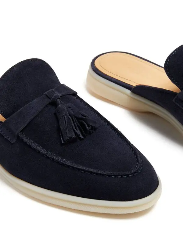 SCAROSSO Lucrezia Suede Mules - Blue