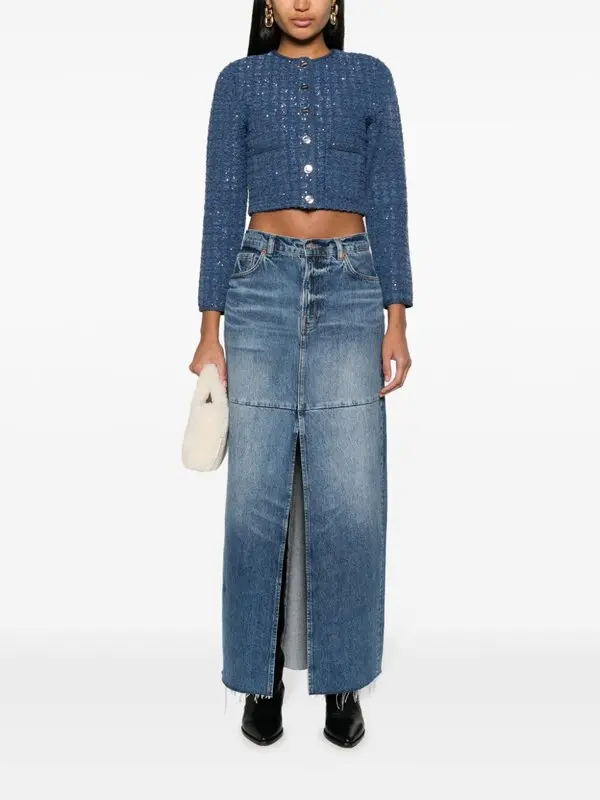 Sandro Sequin-embellished Cropped Tweed Jacket