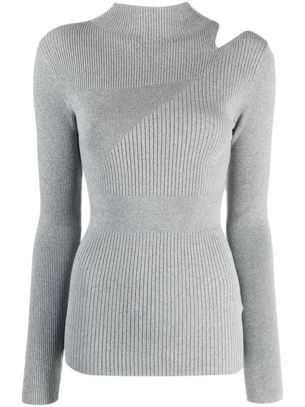 Calvin Klein Cut-out Ribbed-knit Top