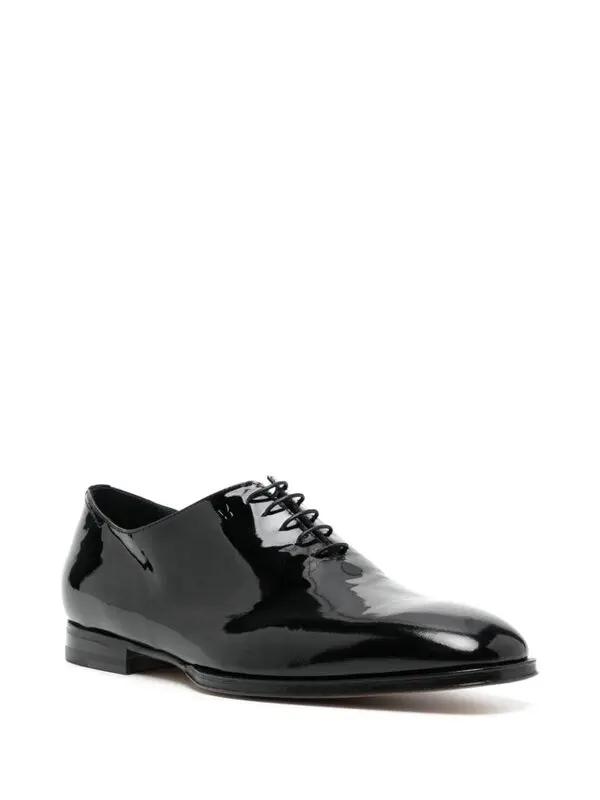 Moreschi Logo-debossed Patent Leather Oxfords