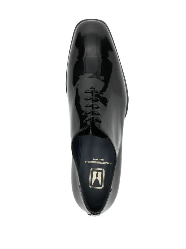 Moreschi Logo-debossed Patent Leather Oxfords