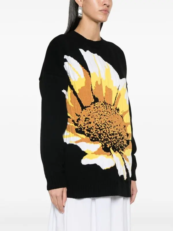 MSGM Floral Intarsia Knit Jumper