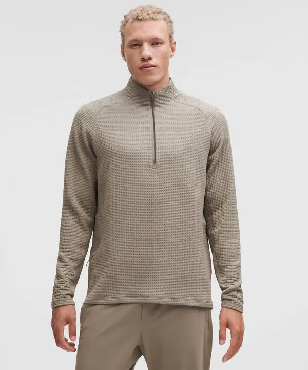 Lululemon Waffle-knit Half Zip - Warm Ash Grey