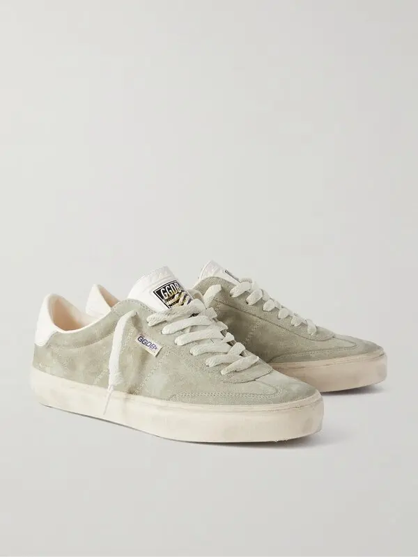 GOLDEN GOOSE Soul-star Distressed Suede Sneakers - Neutrals