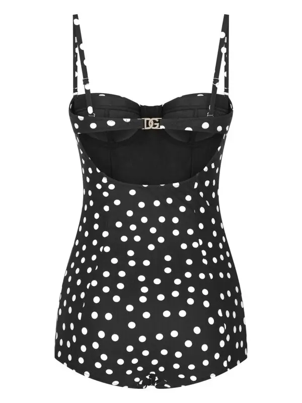 Dolce & Gabbana Polka-dot Balconette Swimsuit - Black