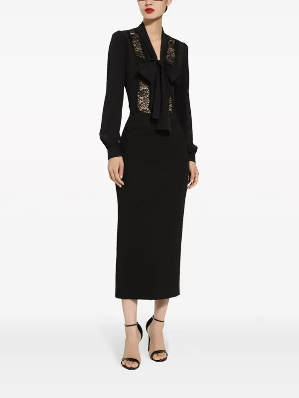 Dolce & Gabbana High-waisted Midi Skirt - Black