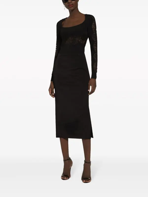 Dolce & Gabbana Floral-lace Knit Jumper