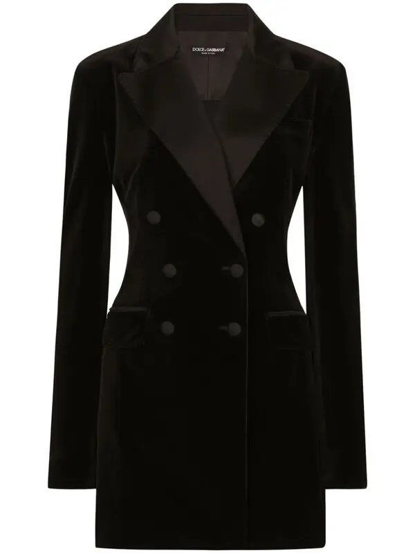Dolce & Gabbana Turlington Velvet Blazer - Black