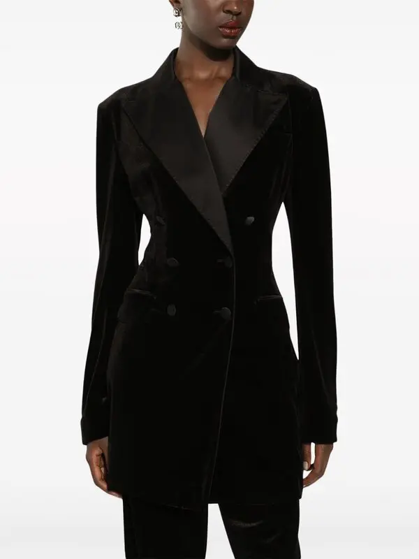 Dolce & Gabbana Turlington Velvet Blazer - Black