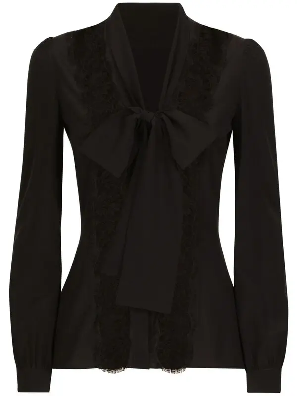 Dolce & Gabbana Bow-detailed Satin Shirt