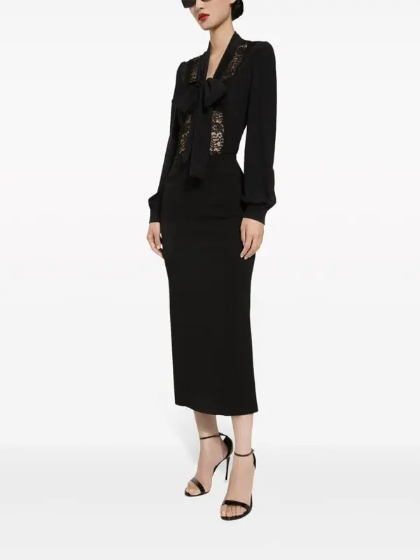 Dolce & Gabbana Bow-detailed Satin Shirt
