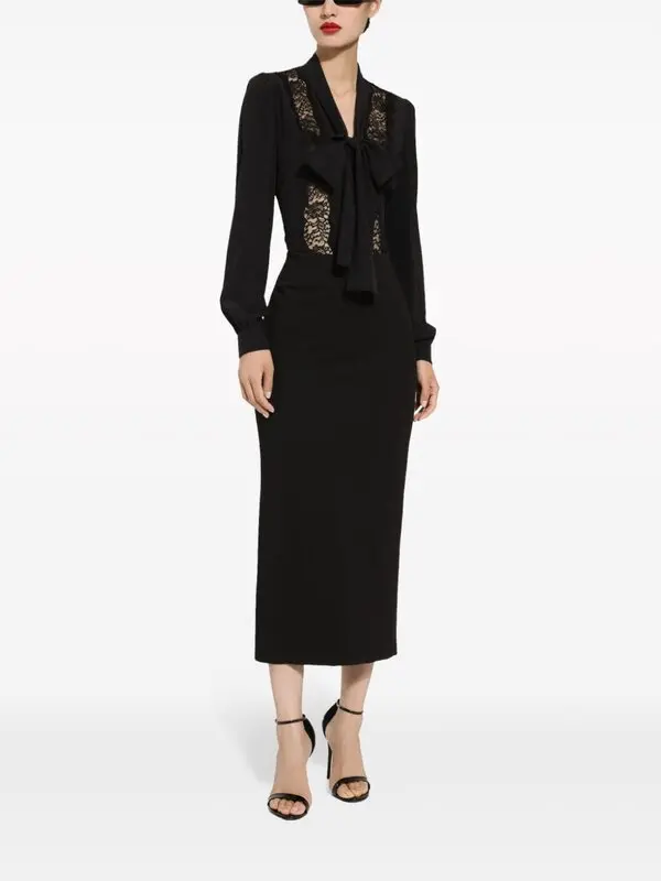 Dolce & Gabbana Bow-detailed Satin Shirt