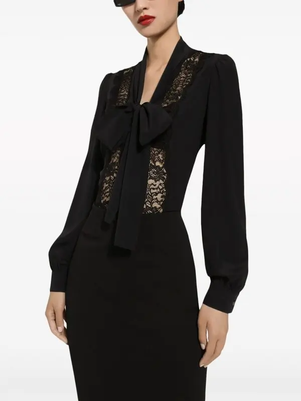 Dolce & Gabbana Bow-detailed Satin Shirt