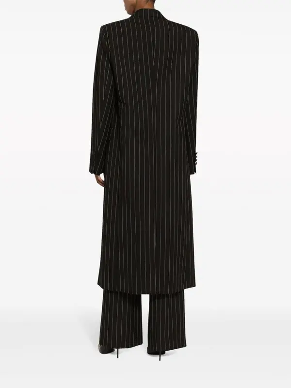 Dolce & Gabbana Pinstriped Double-breasted Coat - Black