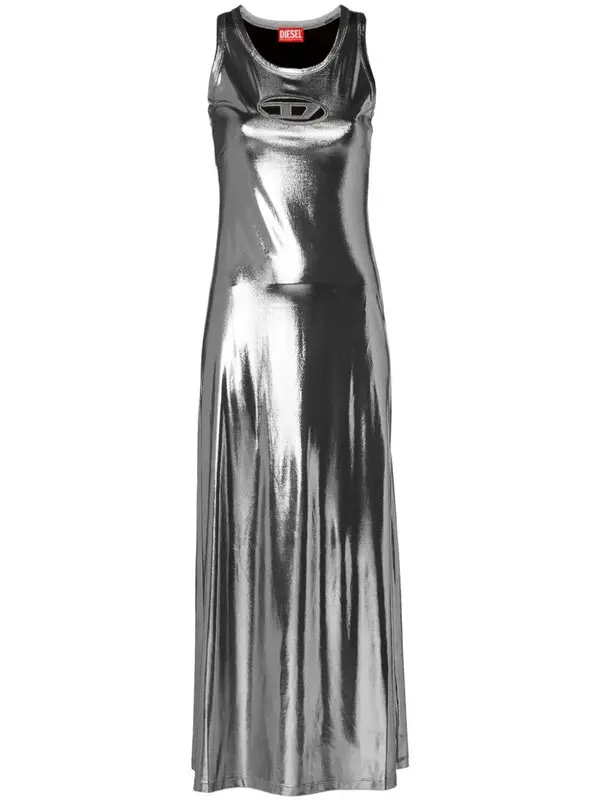 DIESEL® Logo-patch Lurex Maxi Dress