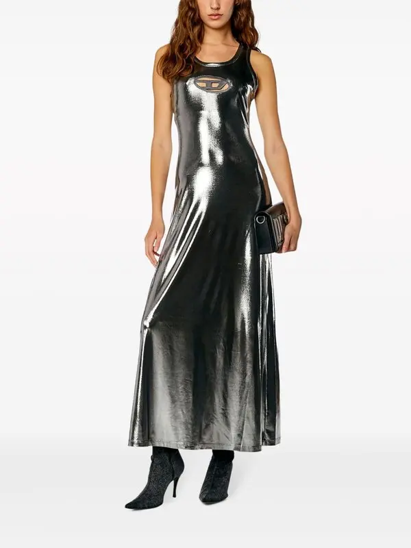 DIESEL® Logo-patch Lurex Maxi Dress
