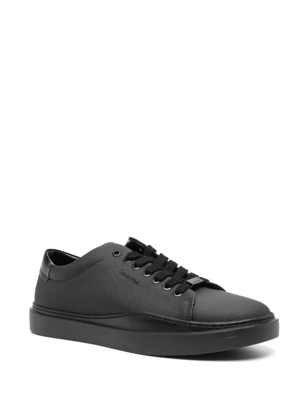 Calvin Klein Logo-debossed Textured Sneakers - Black