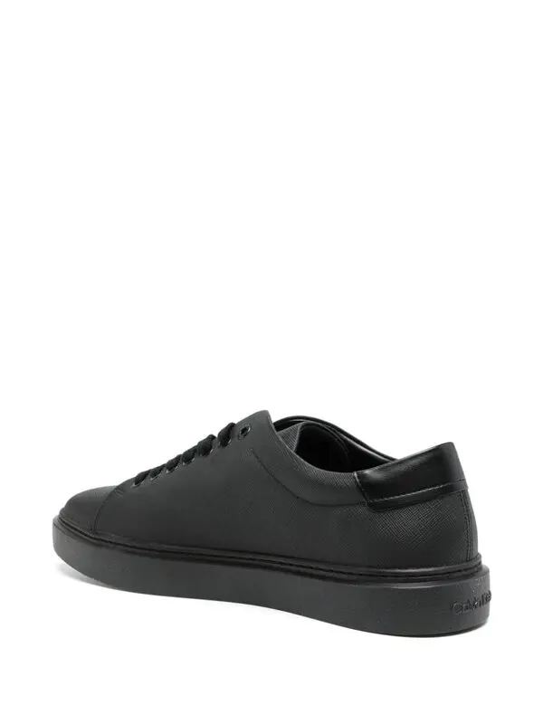 Calvin Klein Logo-debossed Textured Sneakers - Black