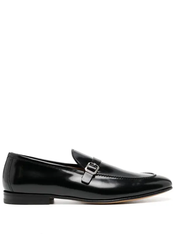 Moreschi Almond-Toe Leather Loafers In Black - 49% Off  display picture 3