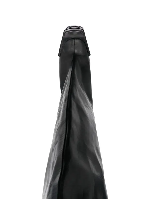 Rick Owens Flared Platform Leather Boots