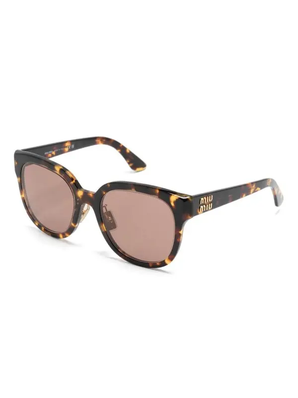 Miu Miu Logo Lettering Square Frame Sunglasses