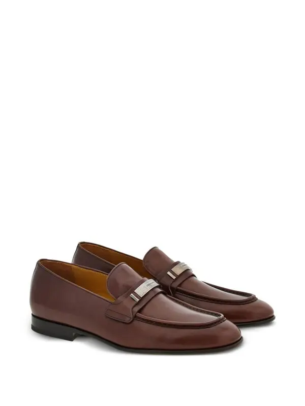 FERRAGAMO Logo-engraved Leather Loafers